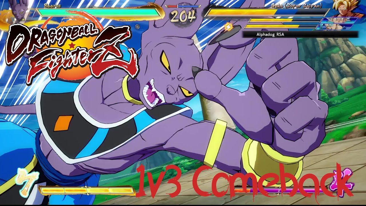Dbfz - Beerus 1v3 Comeback - YouTube