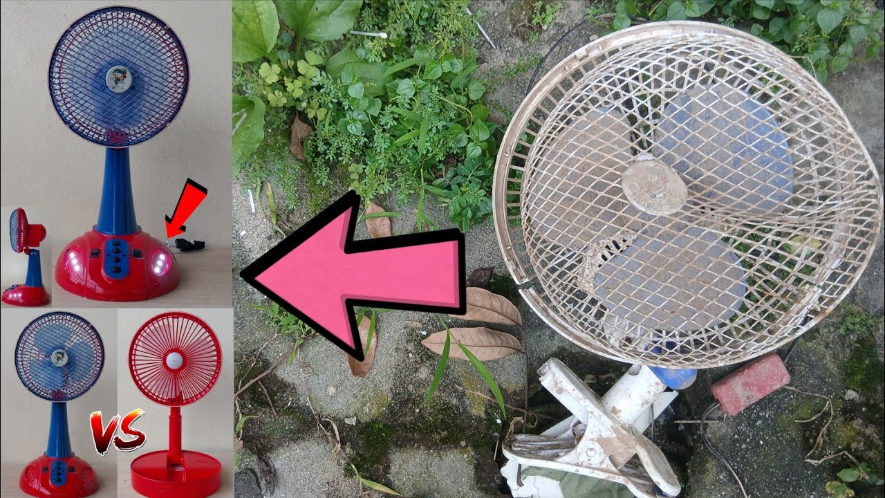 Restore Crumpled Scrap Mini Fan | Power Test vs Recycled Battery Fan ...