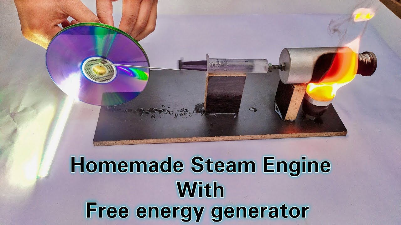 🚂🔥🚂Homemade Steam Engine with free energy generator | Free Energy Steam ...