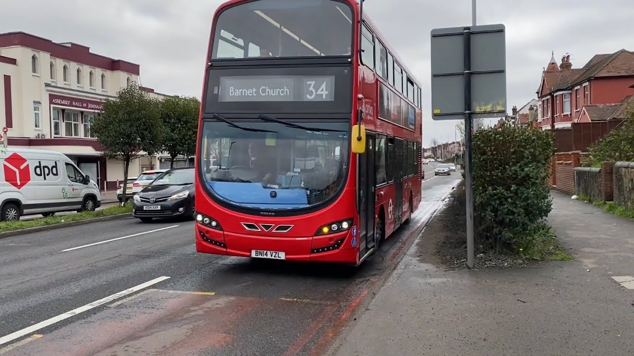 Arriva London Volvo Gemini 3 Refurb on Route 34 on A406 - YouTube