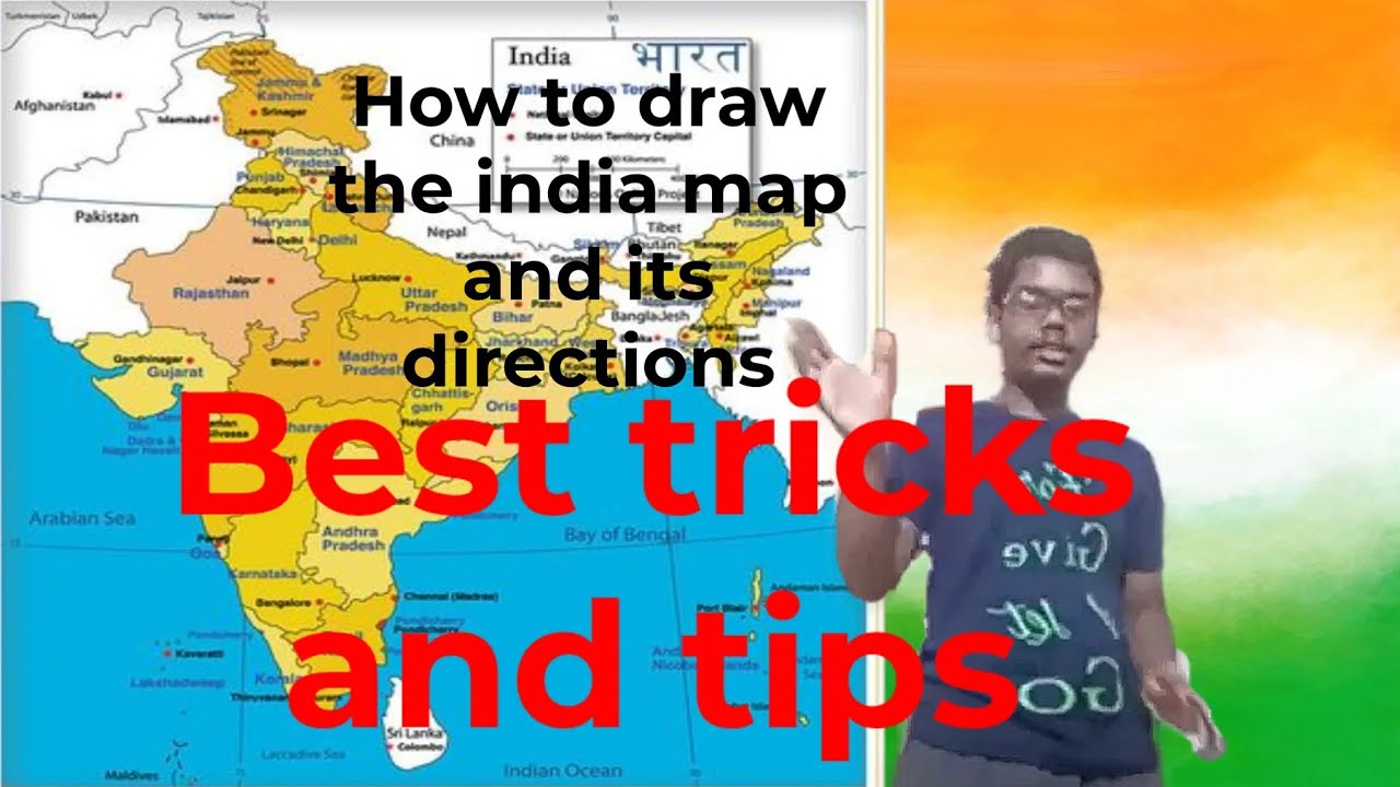 How to draw the India map with directions in very easy trick 100% by ...