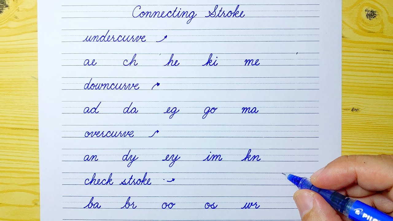 How to write English cursive writing | Connecting stroke | How to ...