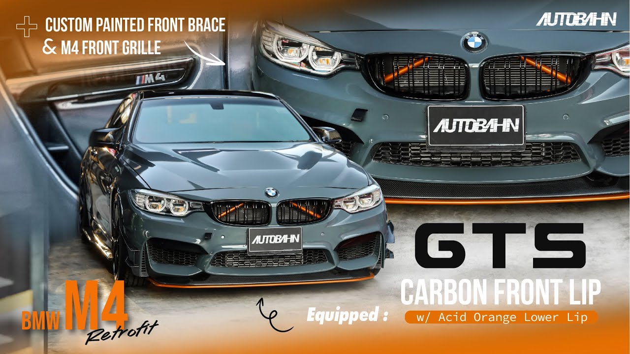 BMW F32 M4 (Retrofit) Installing : GTS Carbon Front Lip with Acid ...