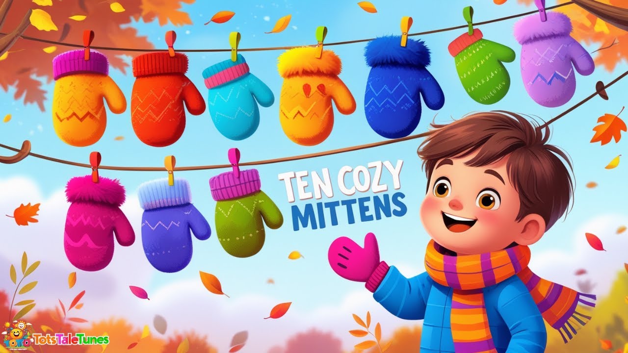 Ten Cozy Mittens 🧤 | Fun Counting Rhyme for Kids | Winter Song for ...