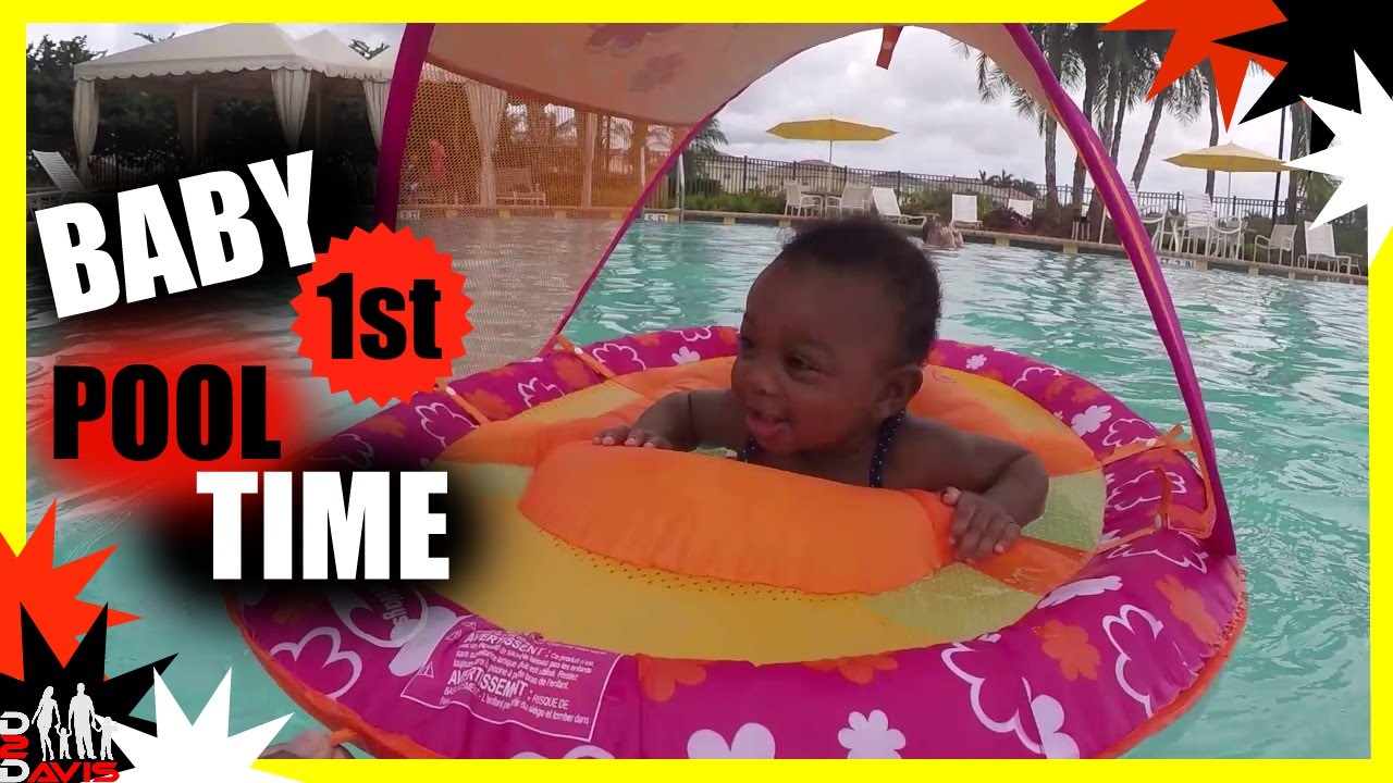 BABY FIRST TIME IN POOL | BLACK FAMILY VLOGS - YouTube