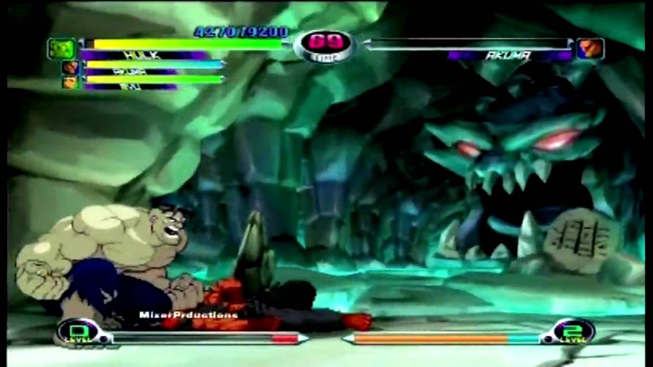 Marvel vs Capcom 2 - Hulk Akuma Ryu Expert Difficulty Playthrough 1/2 ...