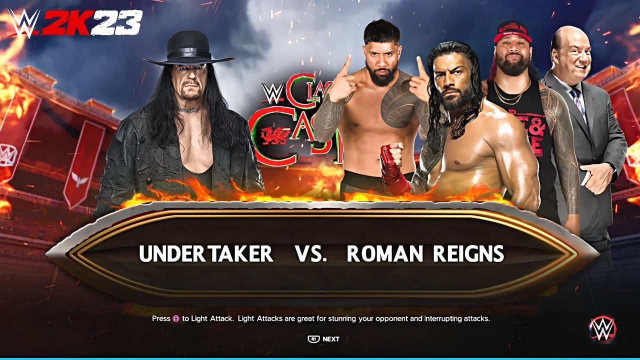 WWE 2K23 | UNDERTAKER vs. ROMAN REIGNS | NORMAL MATCH Gameplay - YouTube