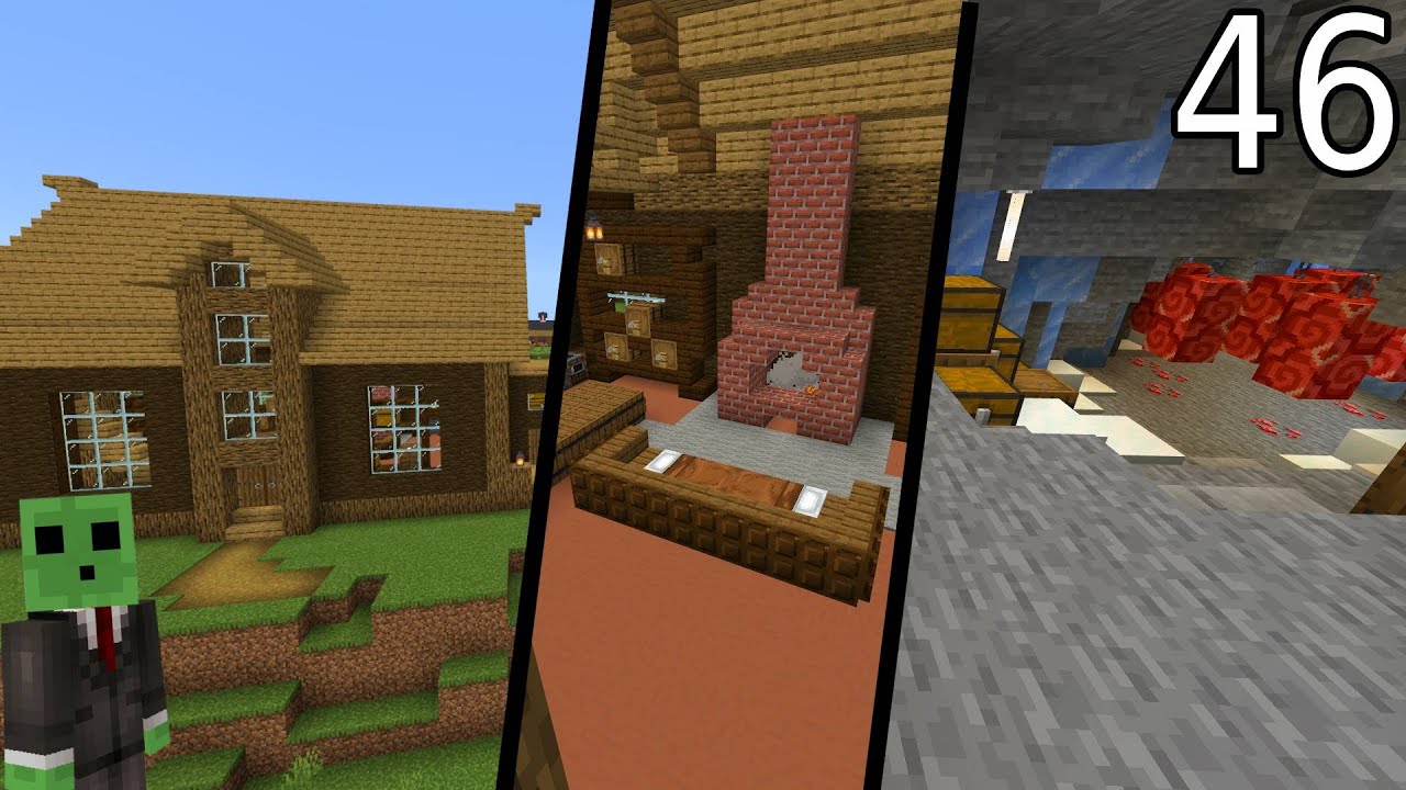 MINECRAFT HC EP 46 :A classic log house! + meat freezer! - YouTube