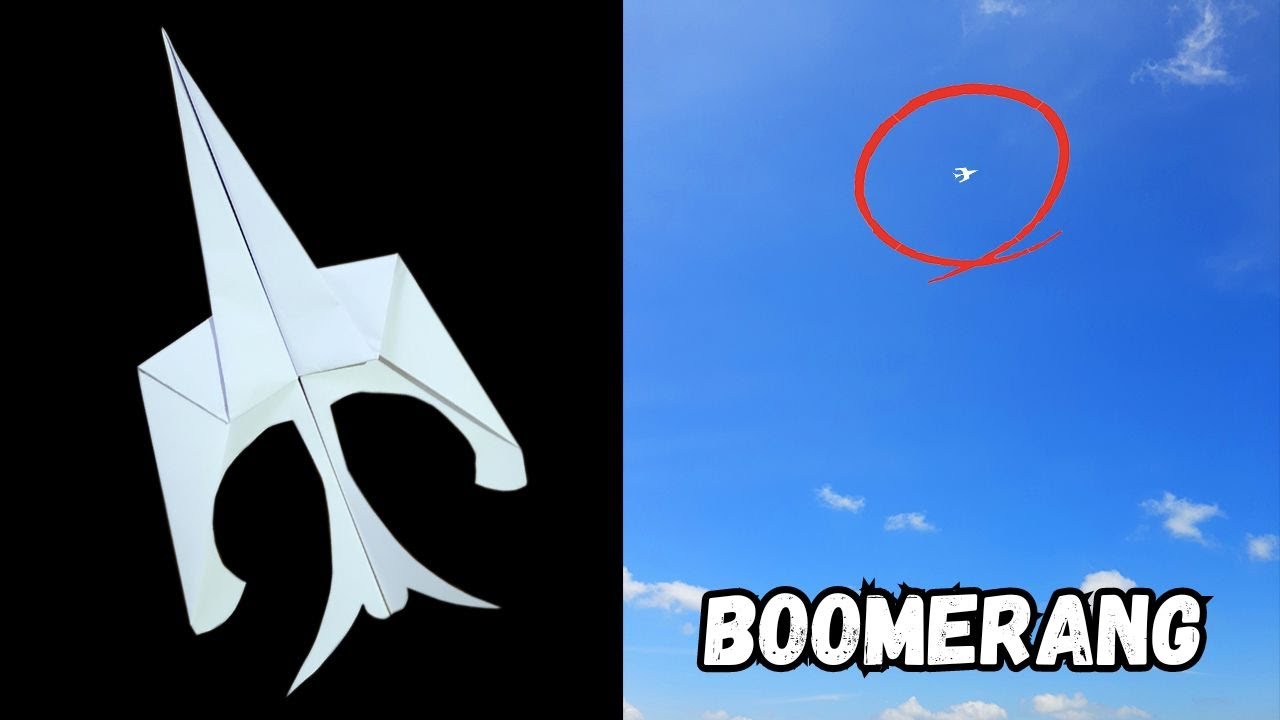 How to Make Paper Boomerang Plane, World Record Paper Boomerang ...