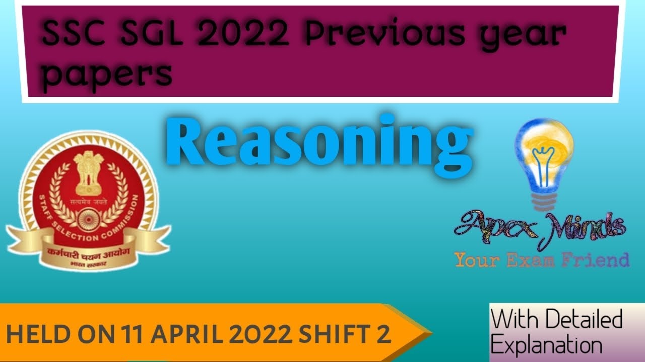 SSC CGL 2022 REASONING PREVIOUS YEAR PAPERS||DETAILED EXPLANATION ...