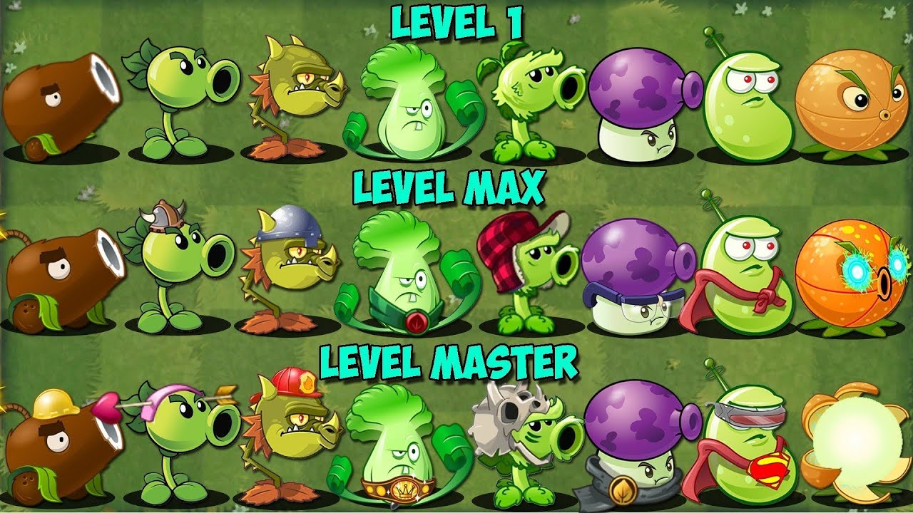 All FREE Plants Level 1 vs Max Level vs Max Mastery - PvZ 2 Discovery ...