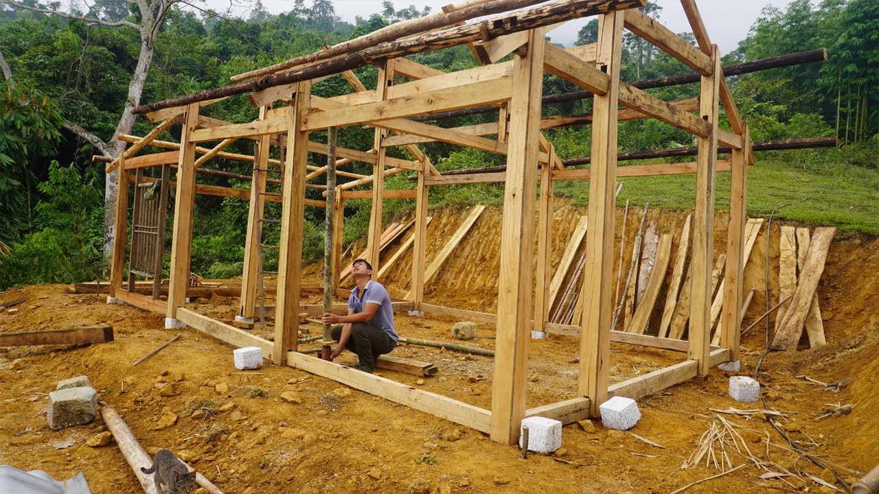 How to chisel large rocks to make of the pillars house, Green Forest ...