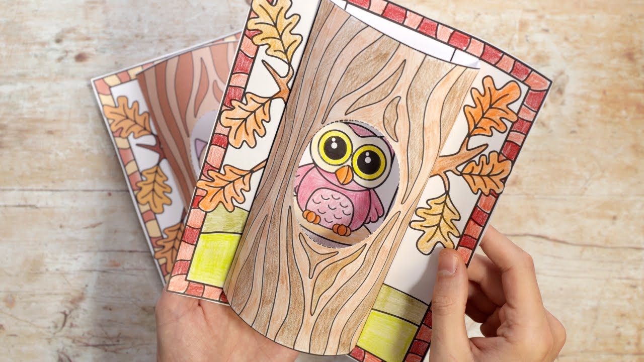 Owl 3D Coloring Page Craft - YouTube