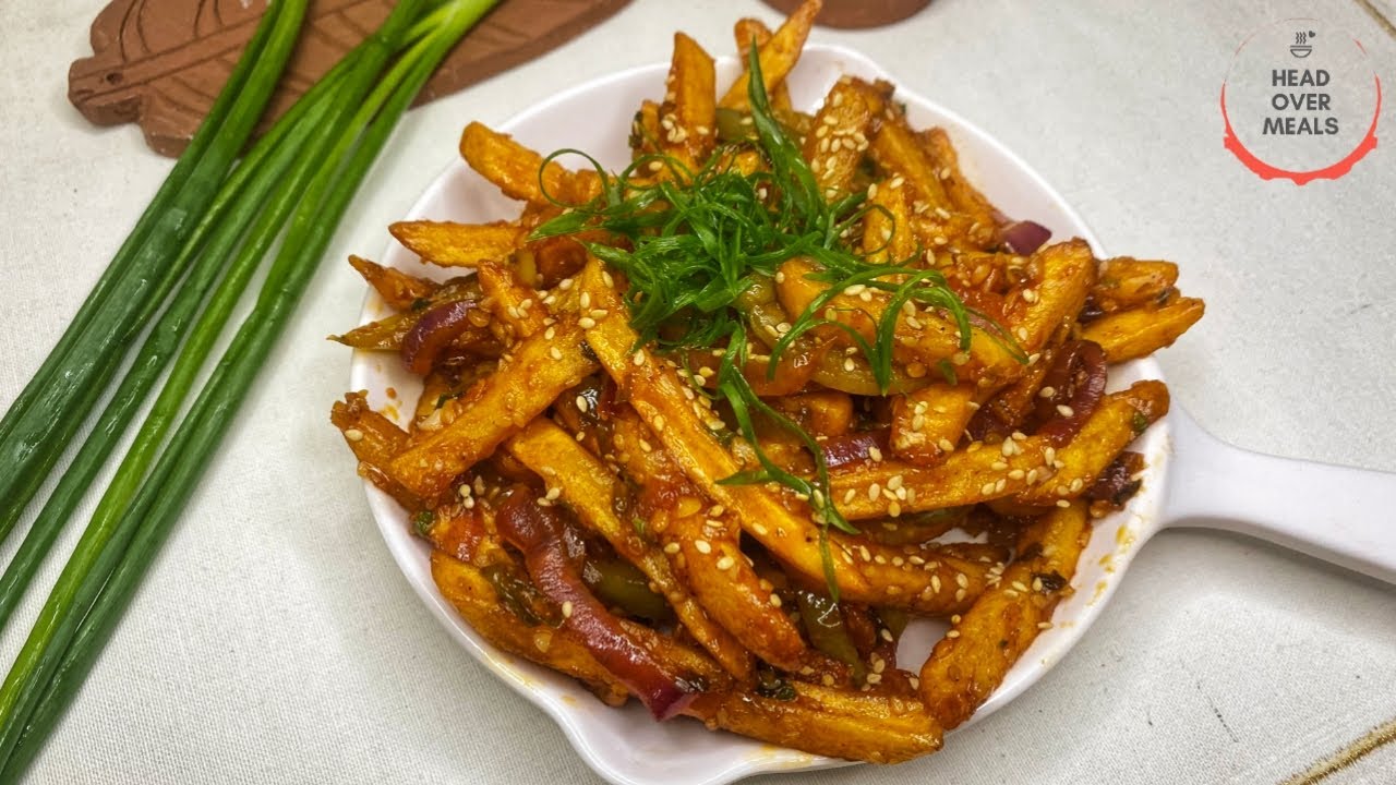 HONEY CHILLI FRIES | Starters Recipes | Crispy Restaurant Style Starter ...