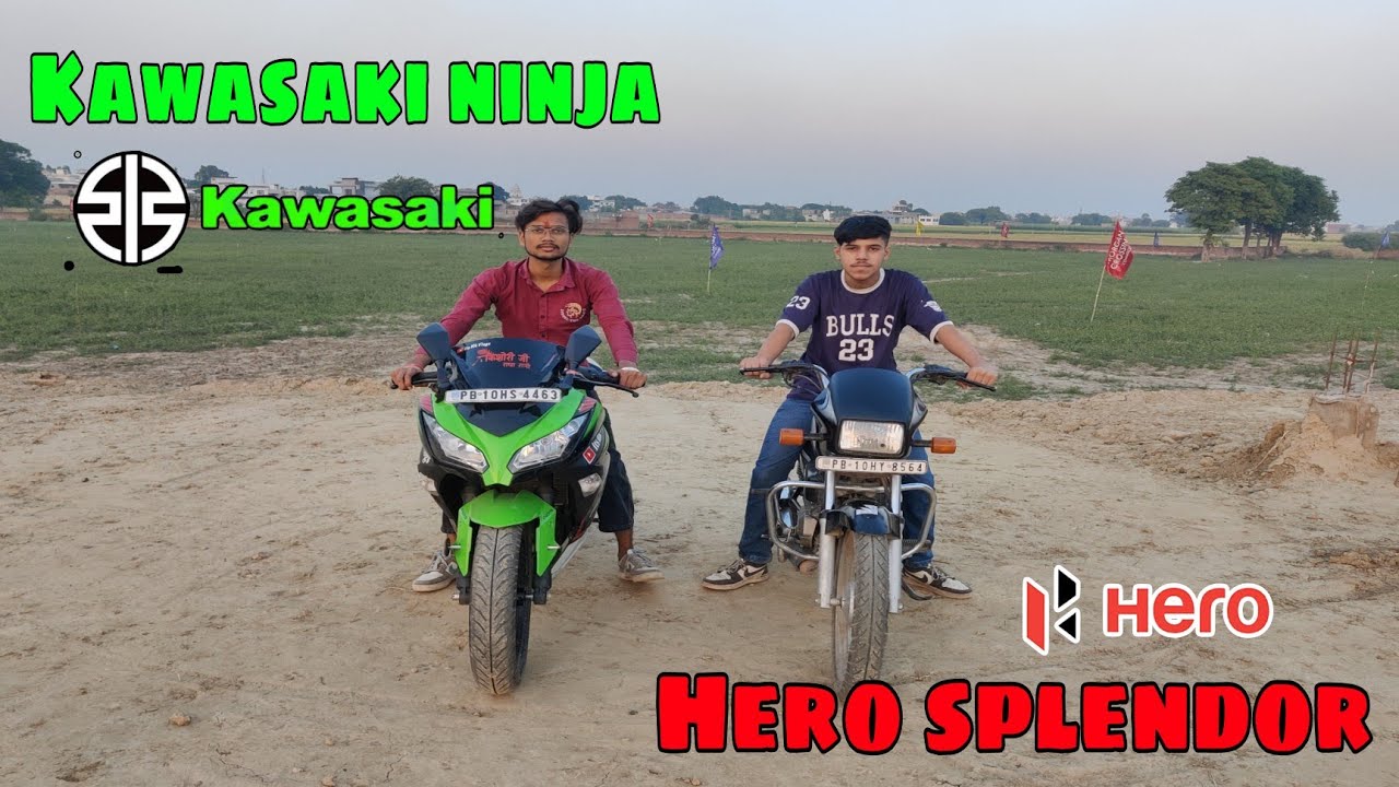 Splendor vs Kawasaki ninja 300 comparison video 😱 splendor All gear 90 ...