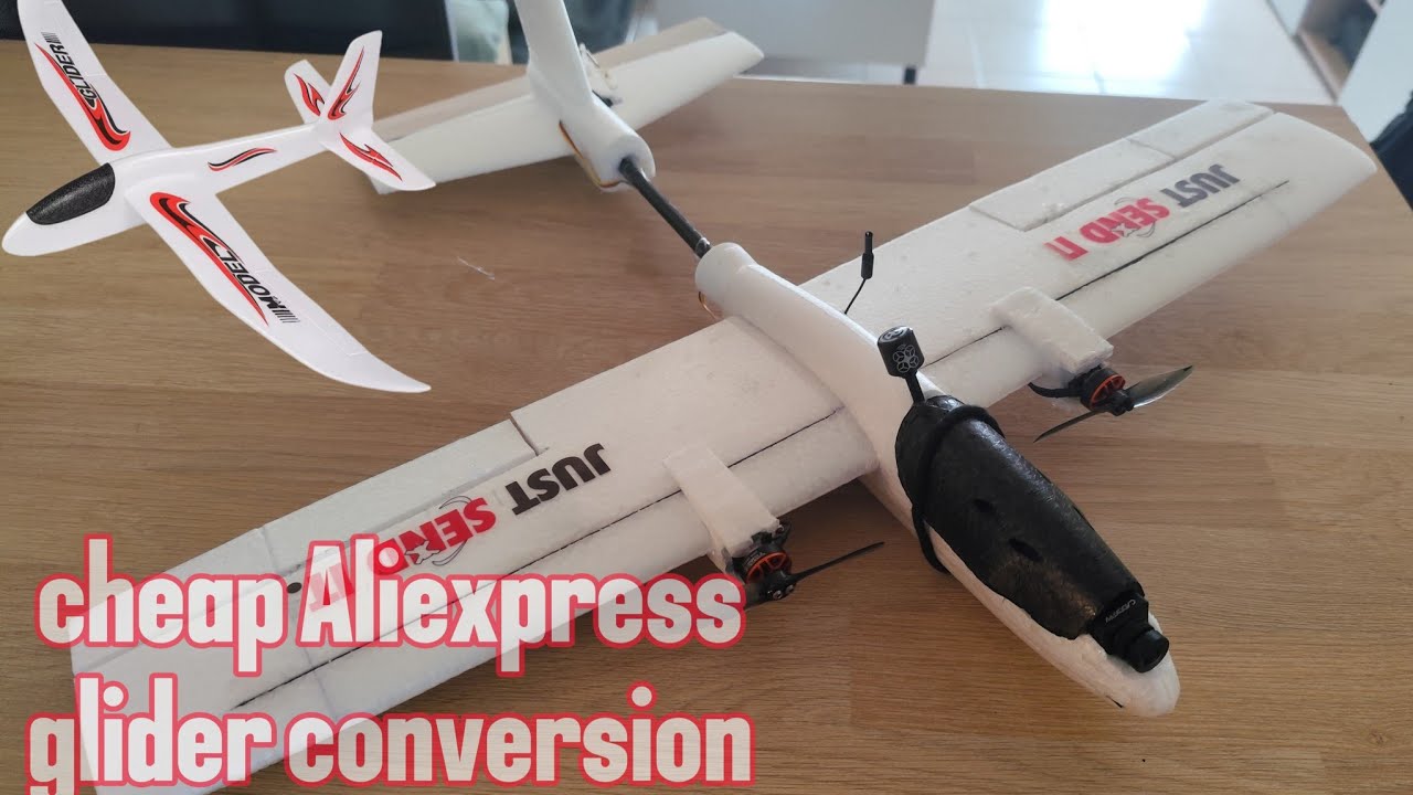 Cheap Aliexpress glider conversion/ sub250 micro freestyle plane - YouTube