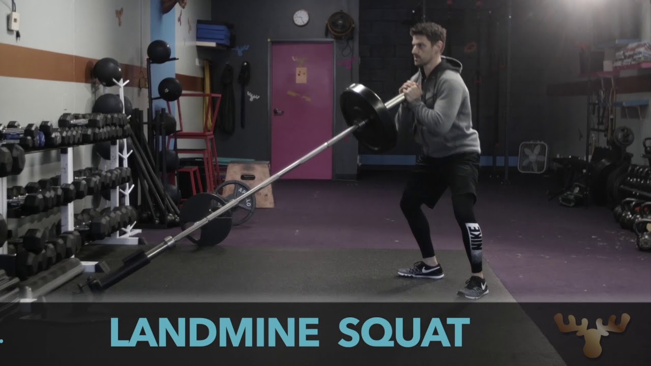 Landmine Squat - YouTube