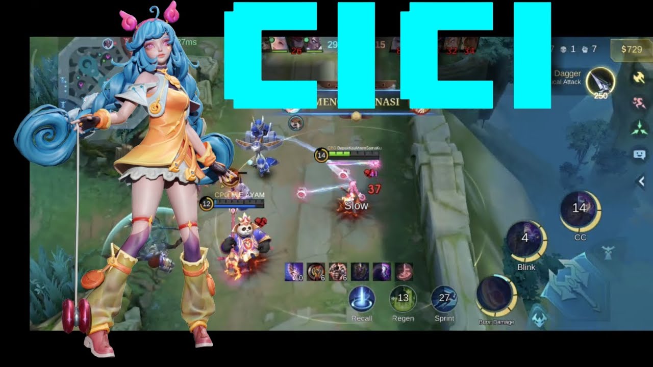 Cici counter Gatot exp Lane l mobile legend - YouTube
