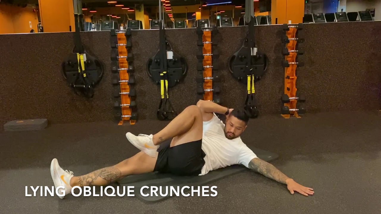LYING OBLIQUE CRUNCHES - YouTube