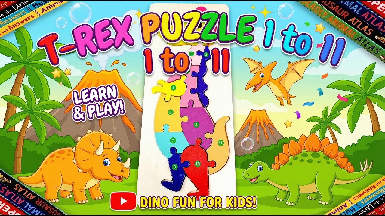 T-Rex Number Puzzle: Build It From 1 to 11 🧩🦖 - YouTube