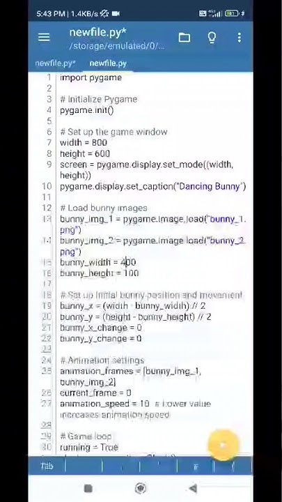 dancing bunny game #terevaaste #coding - YouTube