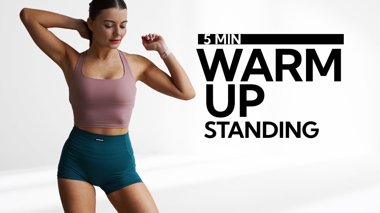 5 MIN STANDING PRE WORKOUT WARM UP- No Jumping - YouTube