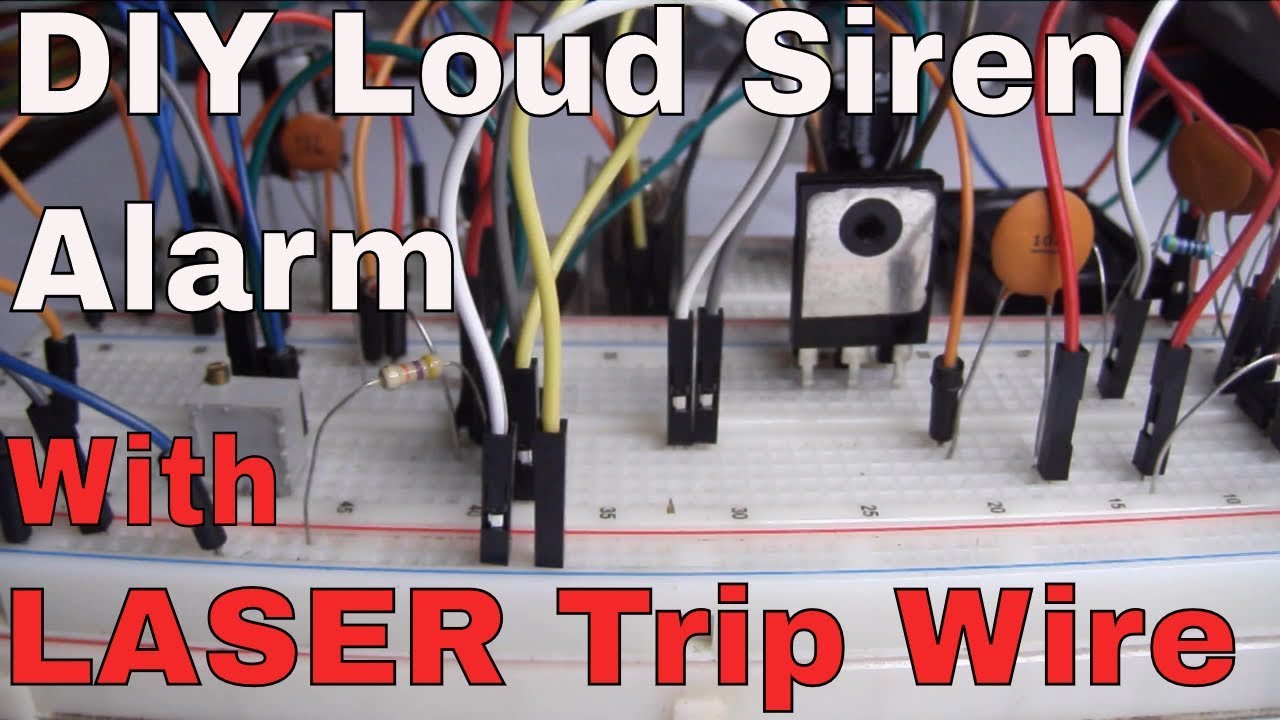 DIY Loud Siren Alarm System with Laser Trip Wire - YouTube