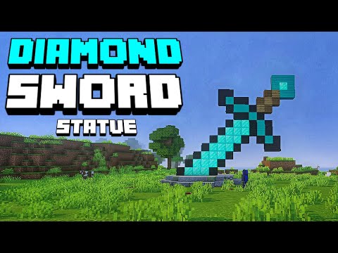 How to Build a Diamond Sword Statue in Minecraft | Easy Build