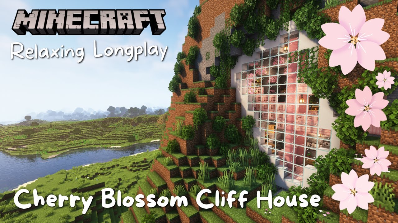 Minecraft Longplay | Cherry Blossom Cave House (no commentary) 1.20 ...