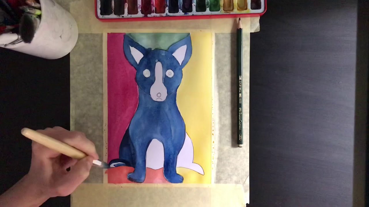 Blue Dog - Painting Process Video for Kids - YouTube