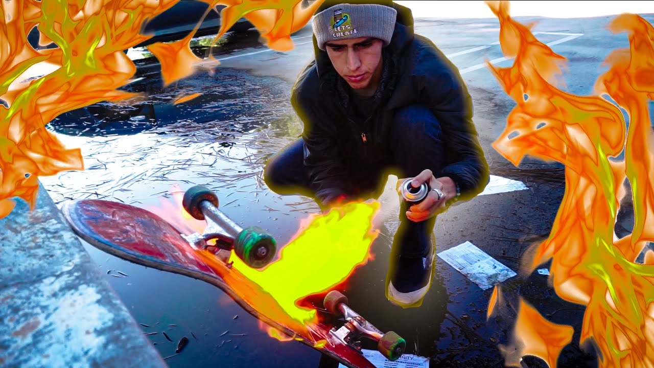 Can Fire Burn a hole in my SKATEBOARD? - YouTube