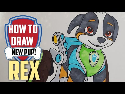 How to Draw Paw Patrol New Pup REX! Dino Rescue Step by Step - YouTube