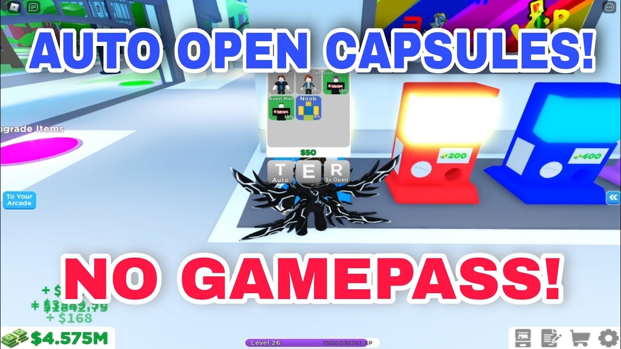 How To Auto Open Capsules in Arcade Empire with NO GAMEPASS! (Roblox ...