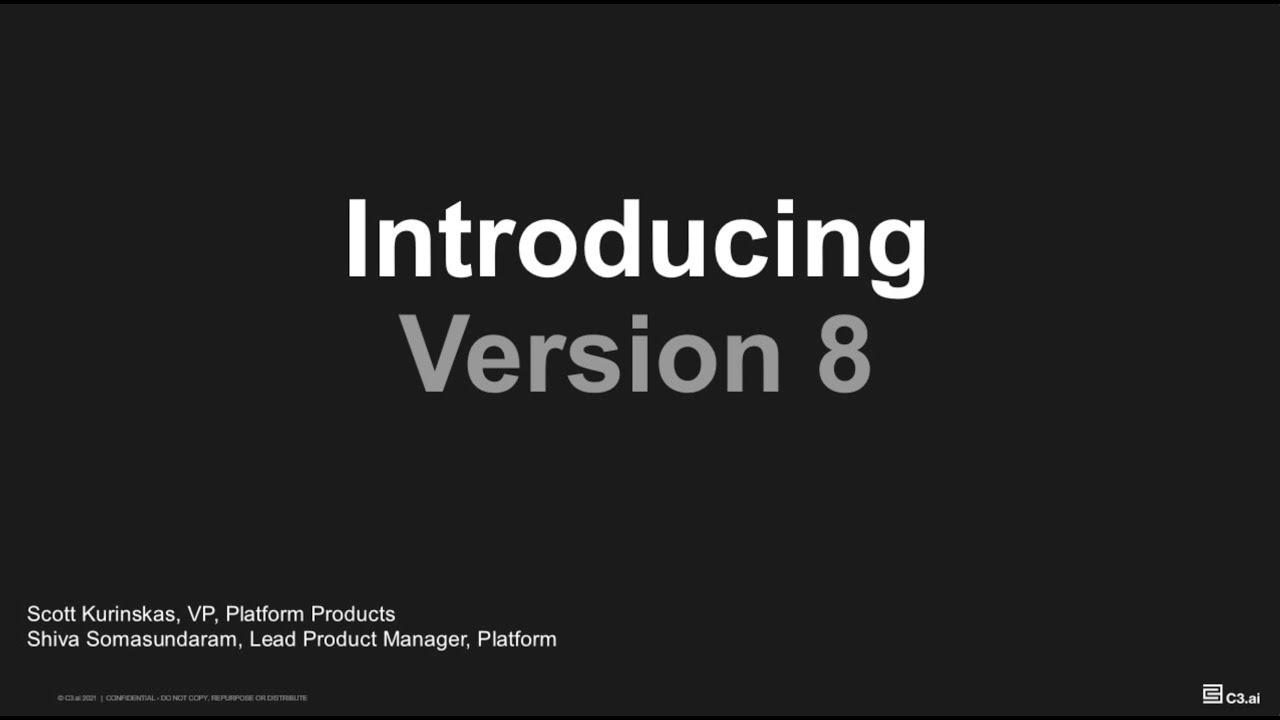 Introducing Version 8 | C3 AI Platform - YouTube