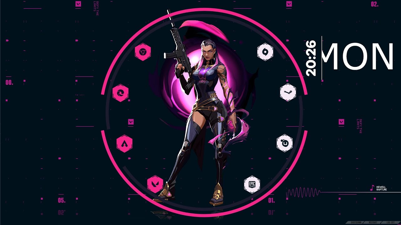 Reyna Look from Valorant to Windows 10 Using Rainmeter Skins. - YouTube