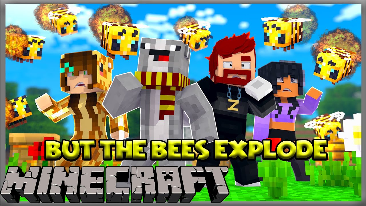 Minecraft but The BEES Explode - YouTube