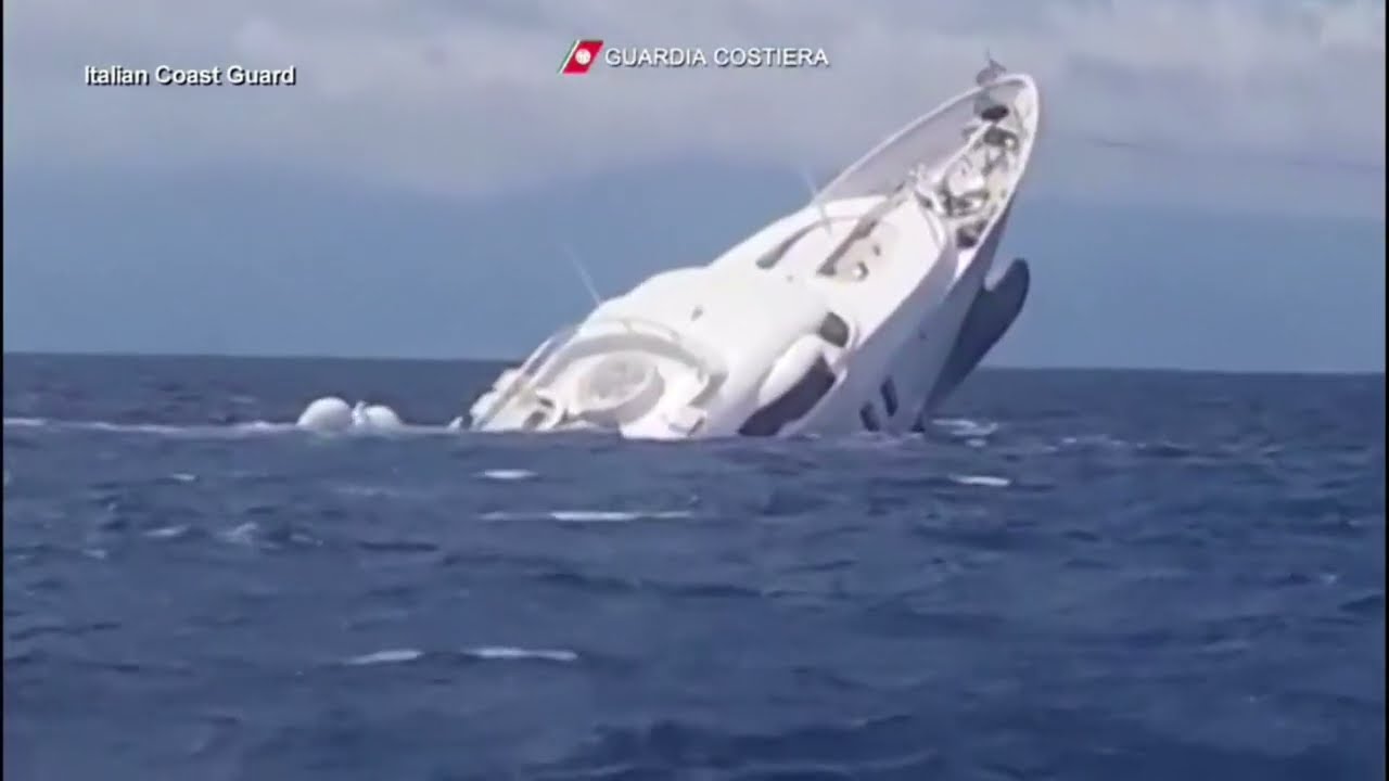 131-foot-long superyacht sinks off the coast of Italy - YouTube