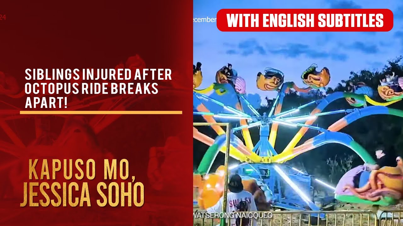 Siblings injured after octopus ride breaks apart! (with English subs ...