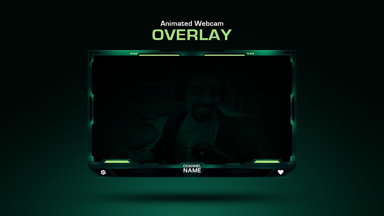 Professional Green Webcam Overlay Template || Animated Green Webcam ...