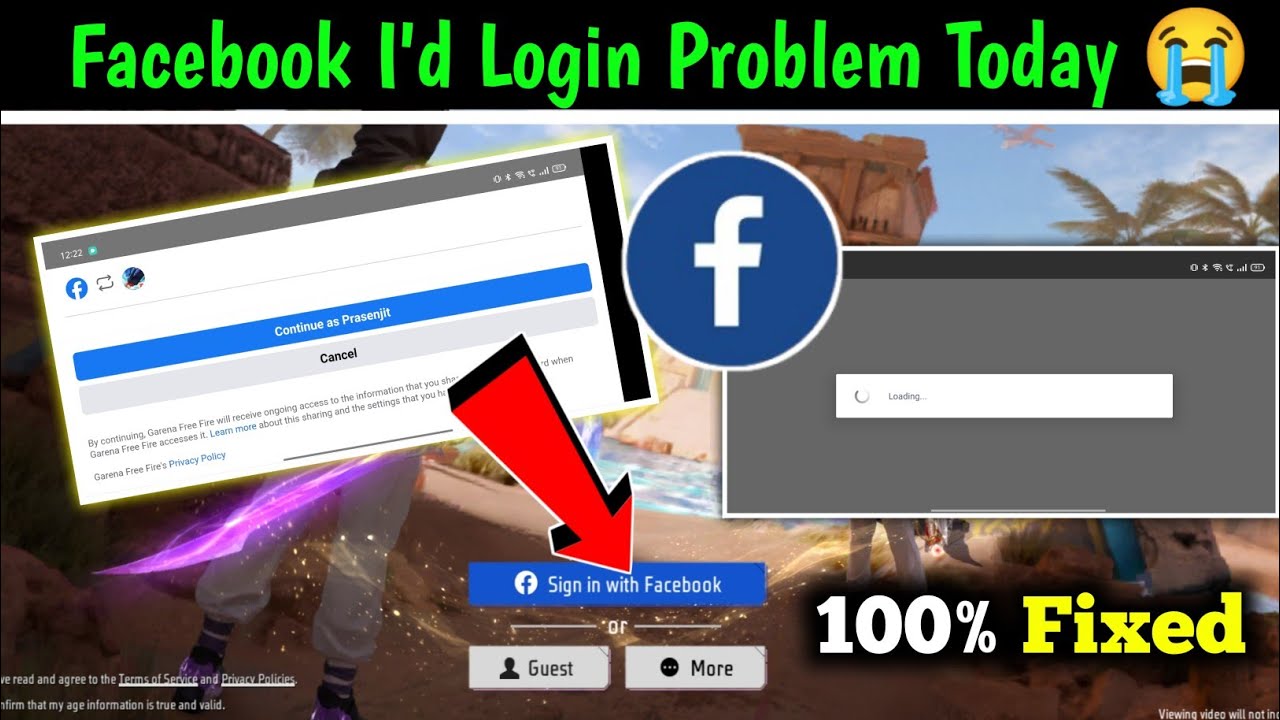 free fire facebook login problem | free fire login problem Today | ff ...