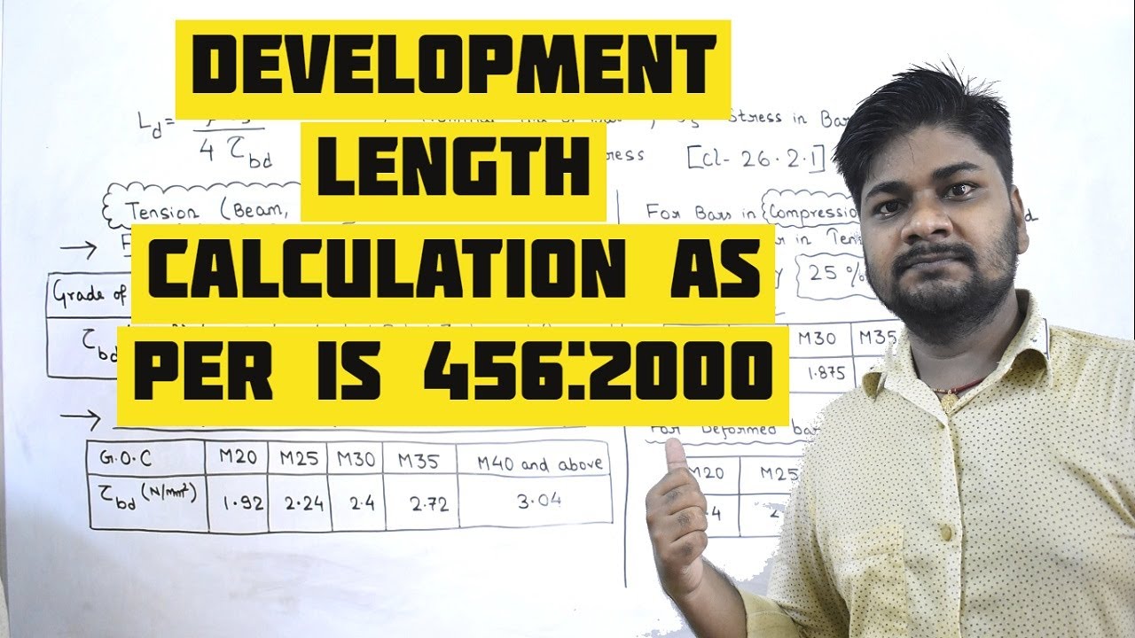 How To Calculate Development Length Of Bar As Per IS 456 2000 By