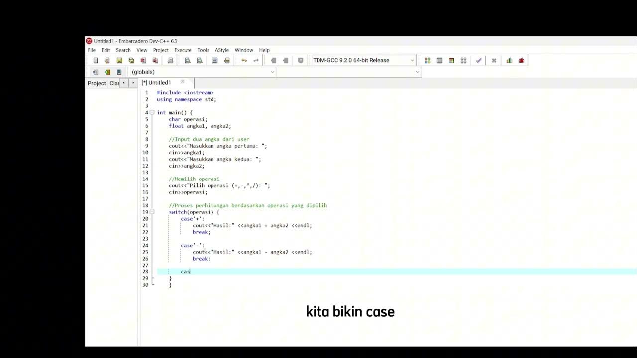 TUTORIAL MEMBUAT PROGRAM KALKULATOR SEDERHANA MEMAKAI C++ - YouTube