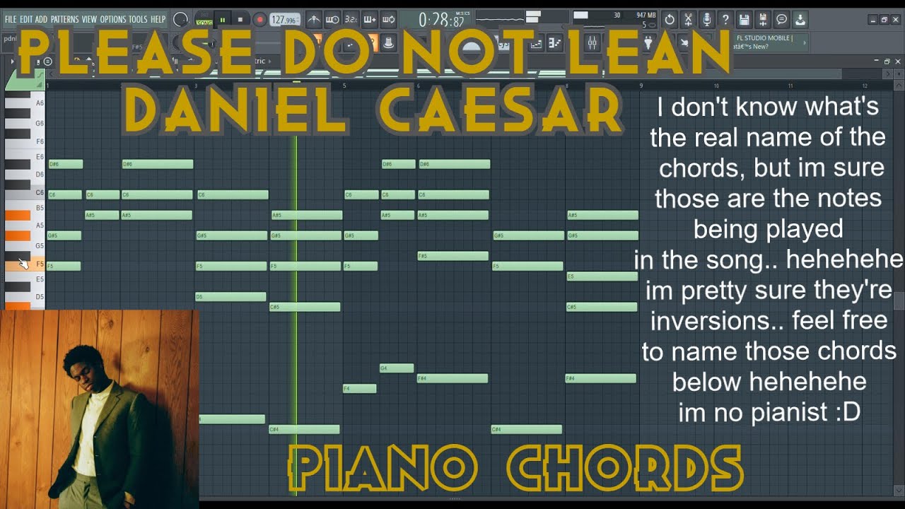 Daniel Caesar - Please Do Not Lean (Piano Chords) - YouTube