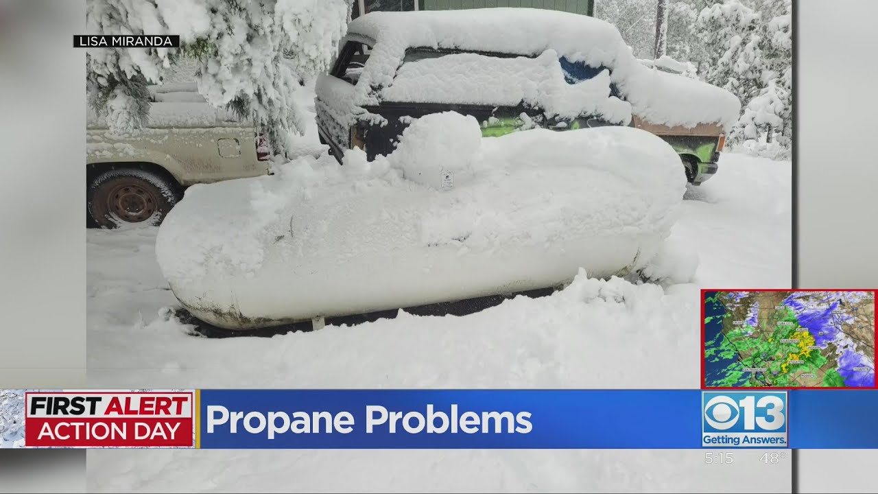 Placerville residents face propane problems in thick snow - YouTube