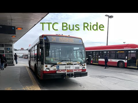 TTC 34 Eglinton West Ride: Eglinton Stn to Kennedy Stn - YouTube