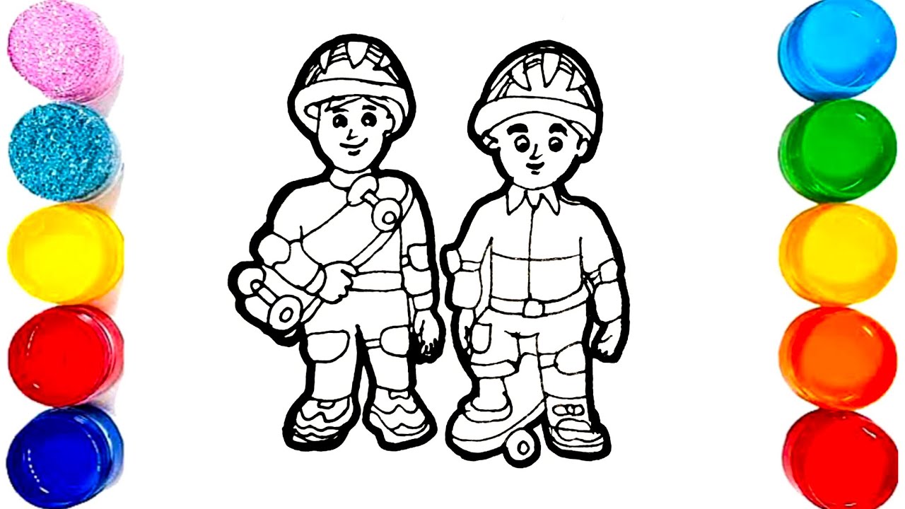 How to draw fireman |👨‍🚒| Step by step fireman drawing and colouring ...