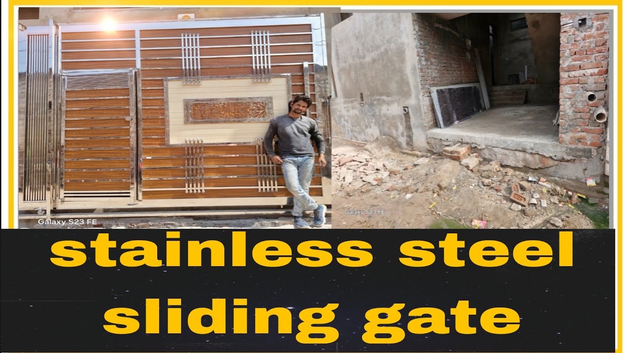 sliding gate installation || laser cutting design steel gate #sliding ...