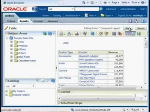 Oracle BI Learn How To Create An Oracle Business Intelligence 11g Analysis - YouTube