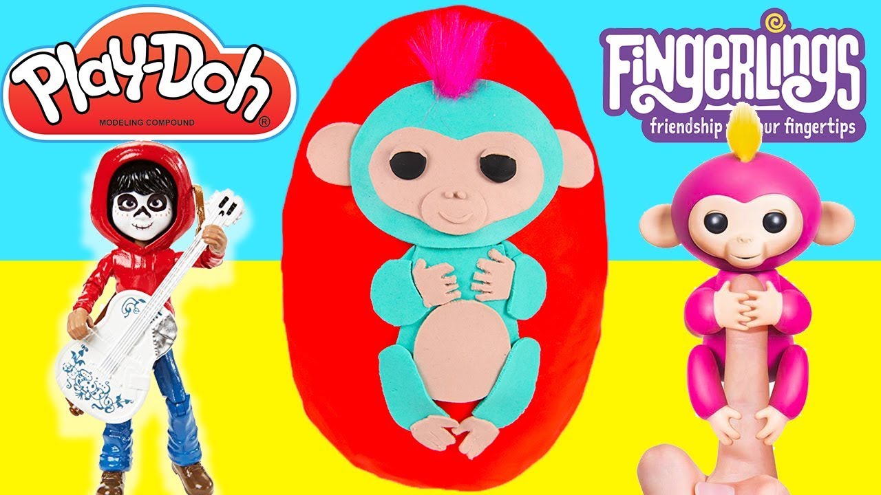 GIGANTIC Fingerlings Untamped Raptor Play Doh Egg with LOL Surprise ...