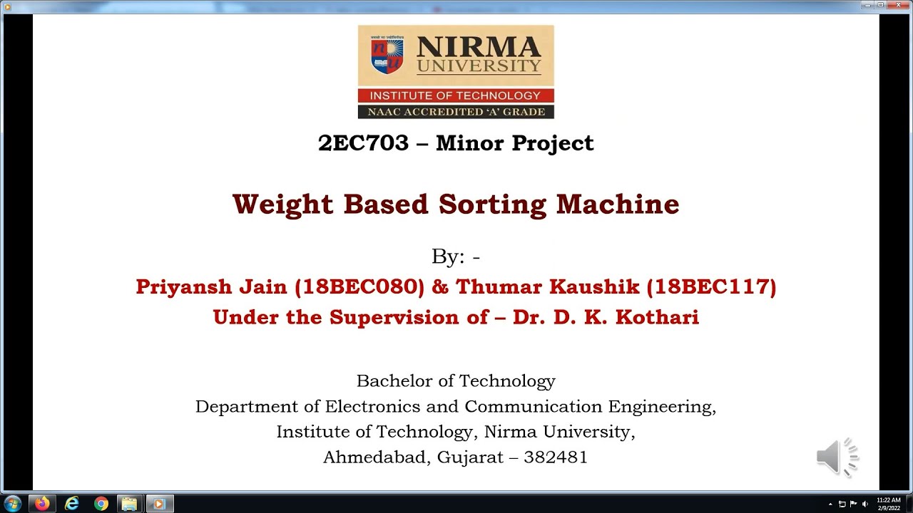 Weight Based Sorting Machine Video_18BEC080_18BEC117 - YouTube